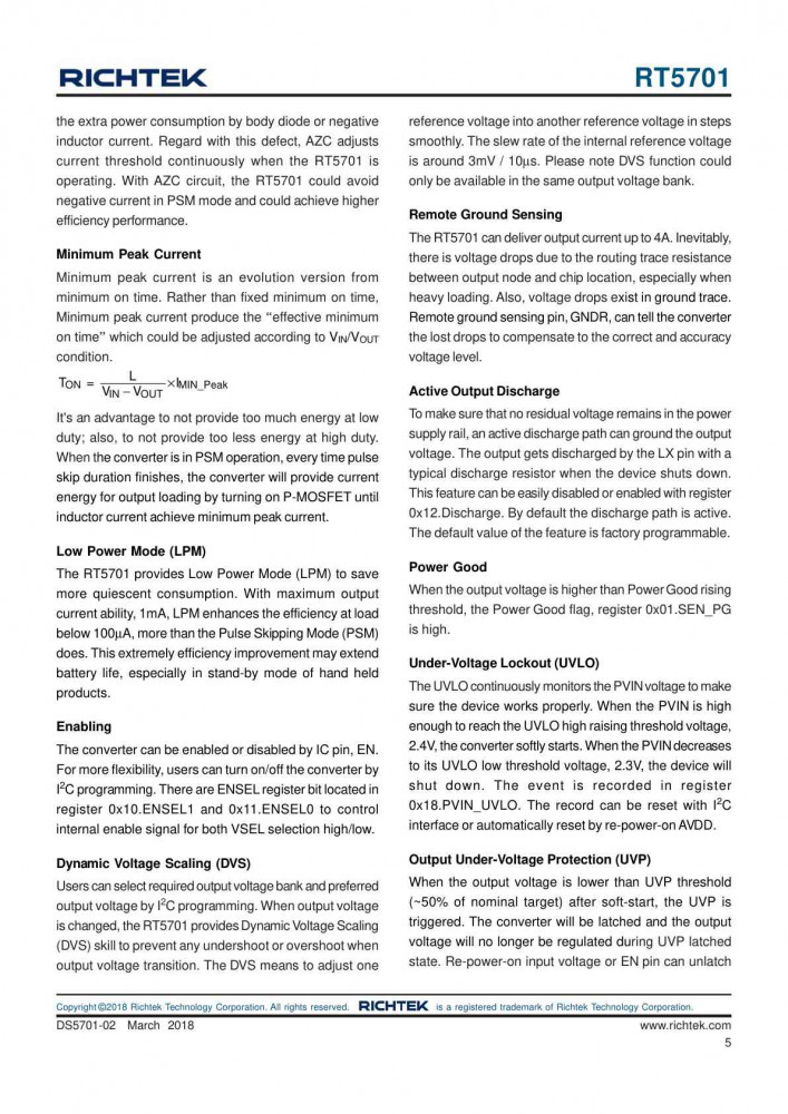 RT5701 datasheet page 5