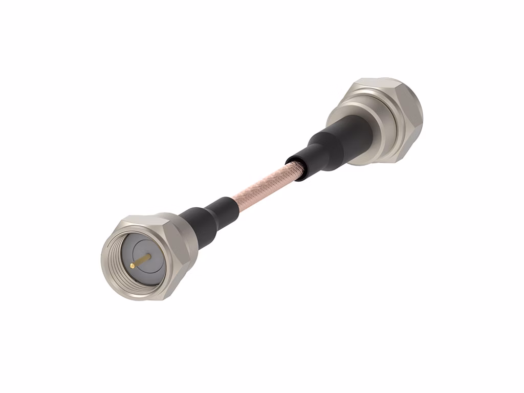 MCX Right-Angle Plug to MCX Right-Angle Plug on RD-179 Cable, 121.92mm Length, 75 Ohms
