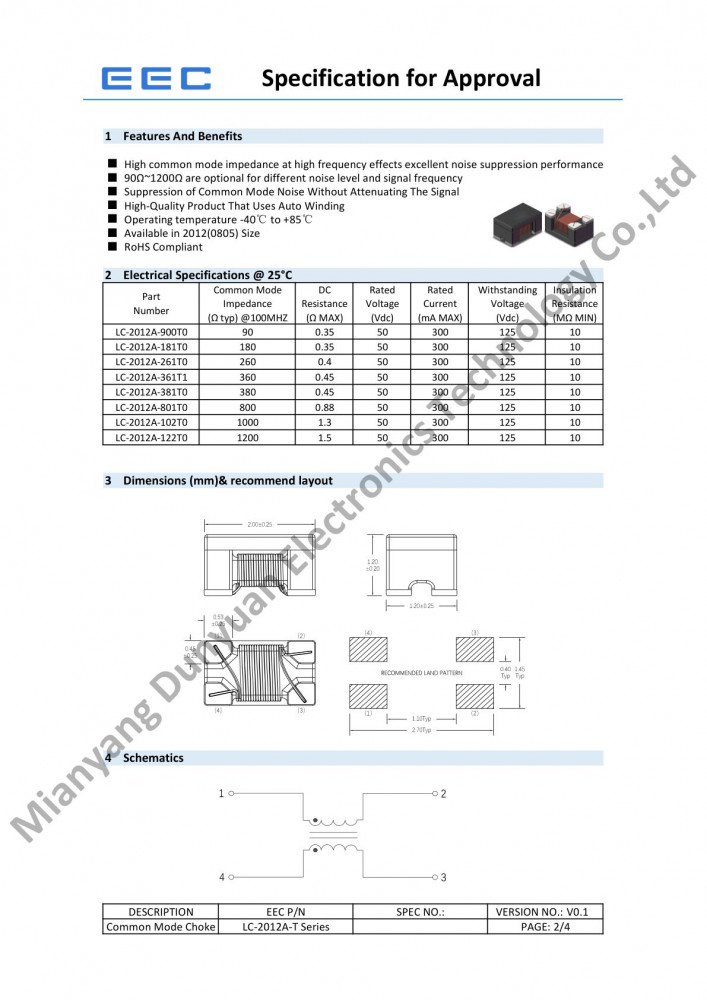 EEC LC-2012A-T approval specification page 3