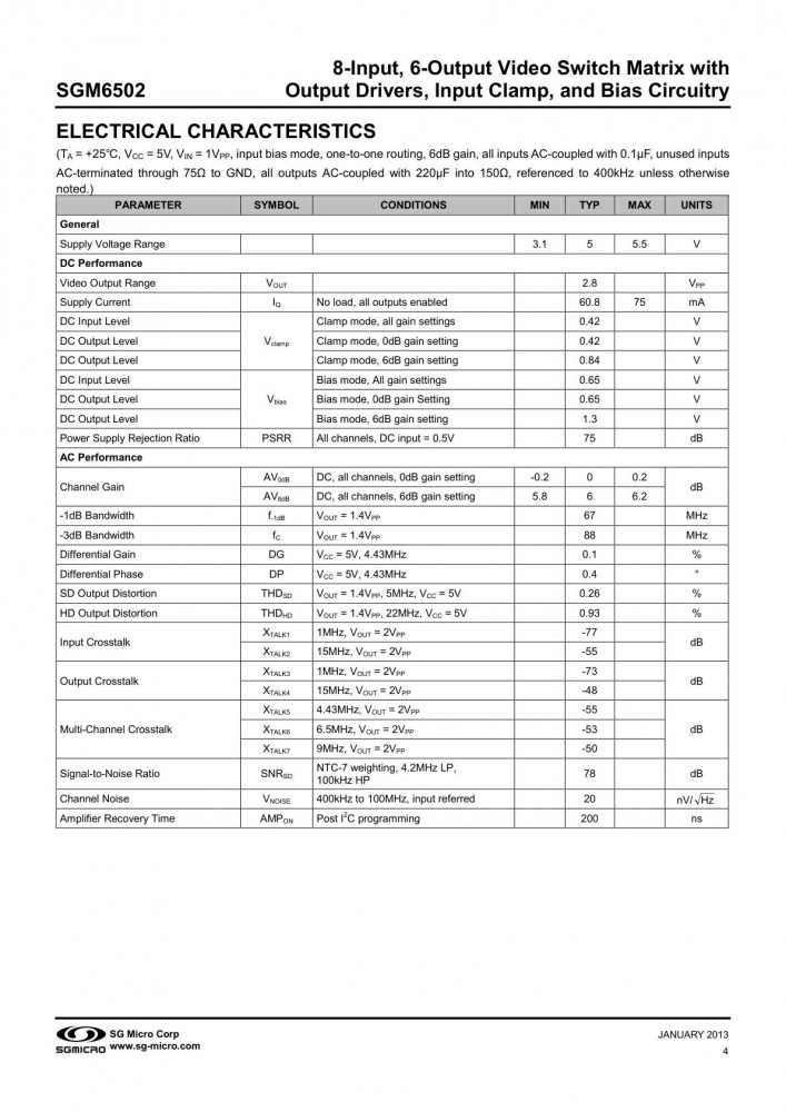 SGM6502 datasheet page 4