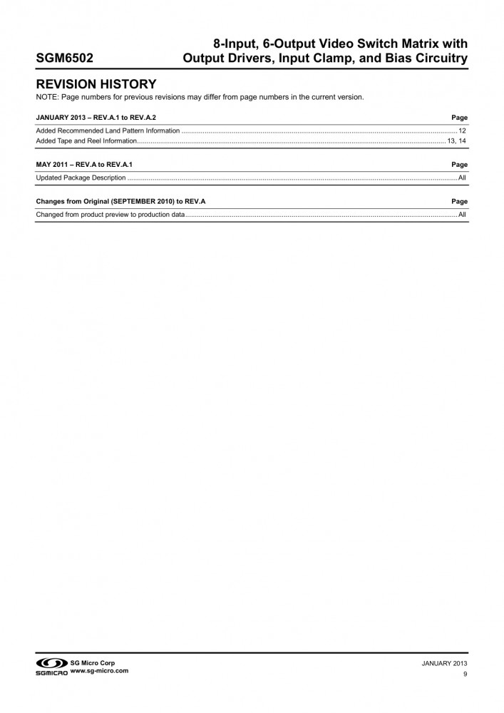 SGM6502 datasheet page 9