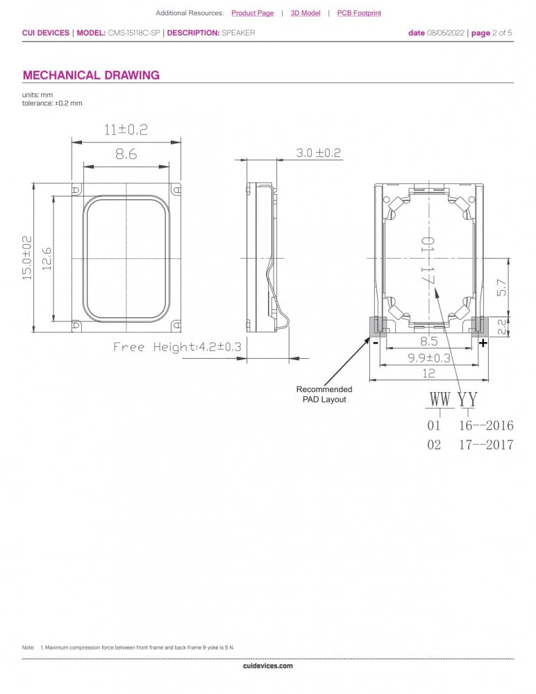 CMS-15118C-SP datasheet page 2