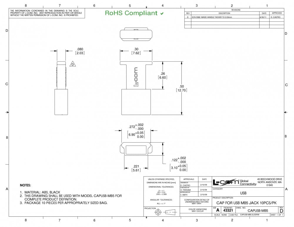 L-com CAPUSB-MB5 technical document
