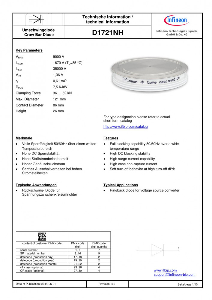 D1721NH90T technical document page 1