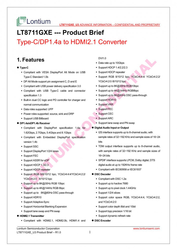 LT8711GXE document page 1