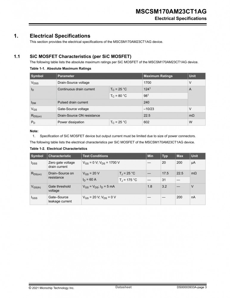 MSCSM170AM23CT1AG document page 3