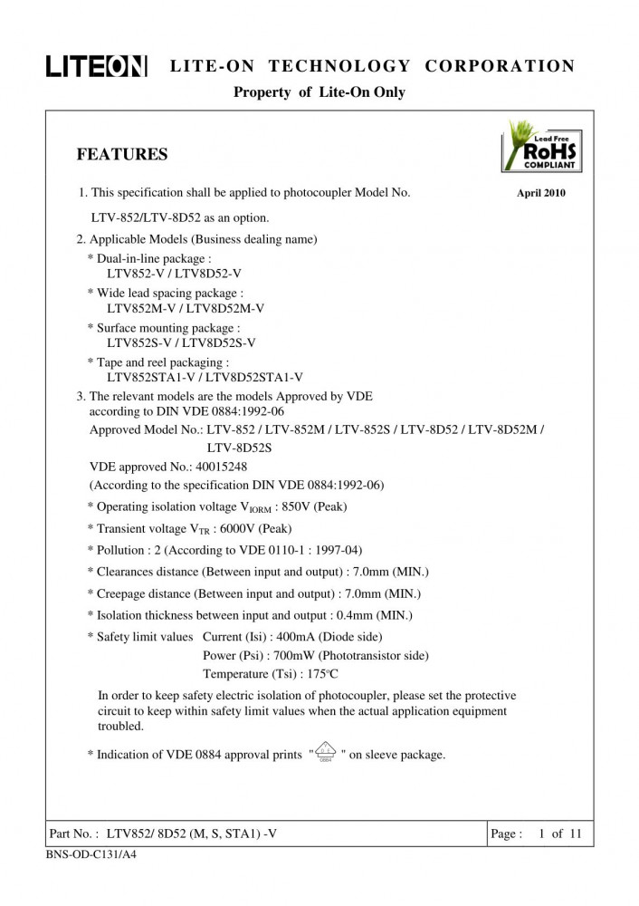 LTV-852M document page 1
