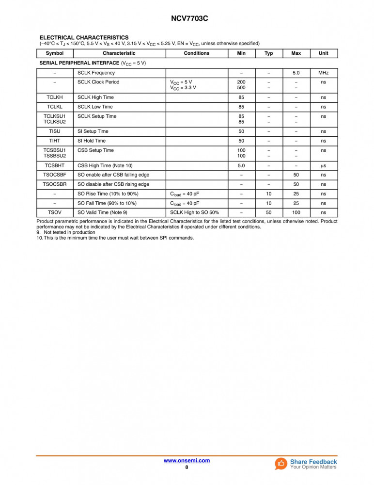 NCV7703C datasheet page 8