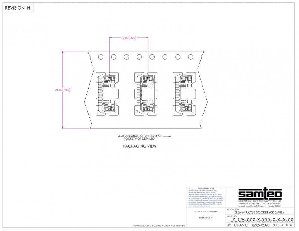 Samtec UCC8 drawing page 4
