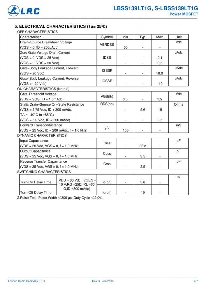 LBSS139LT1G datasheet page 2