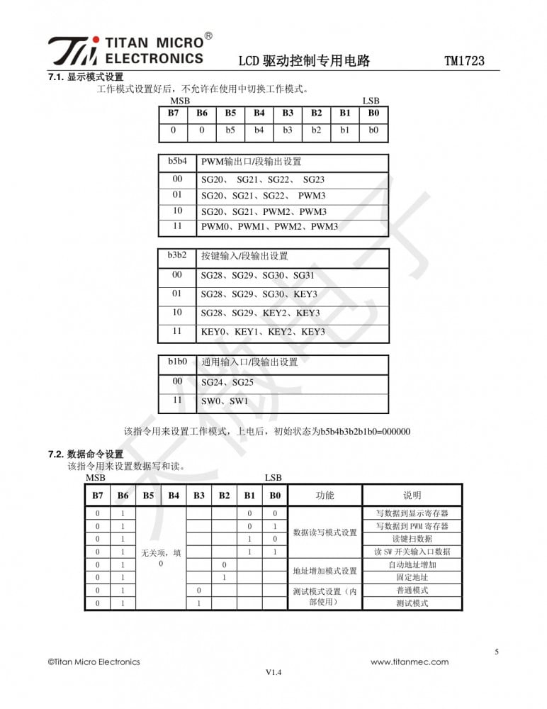 TM1723 datasheet page 5