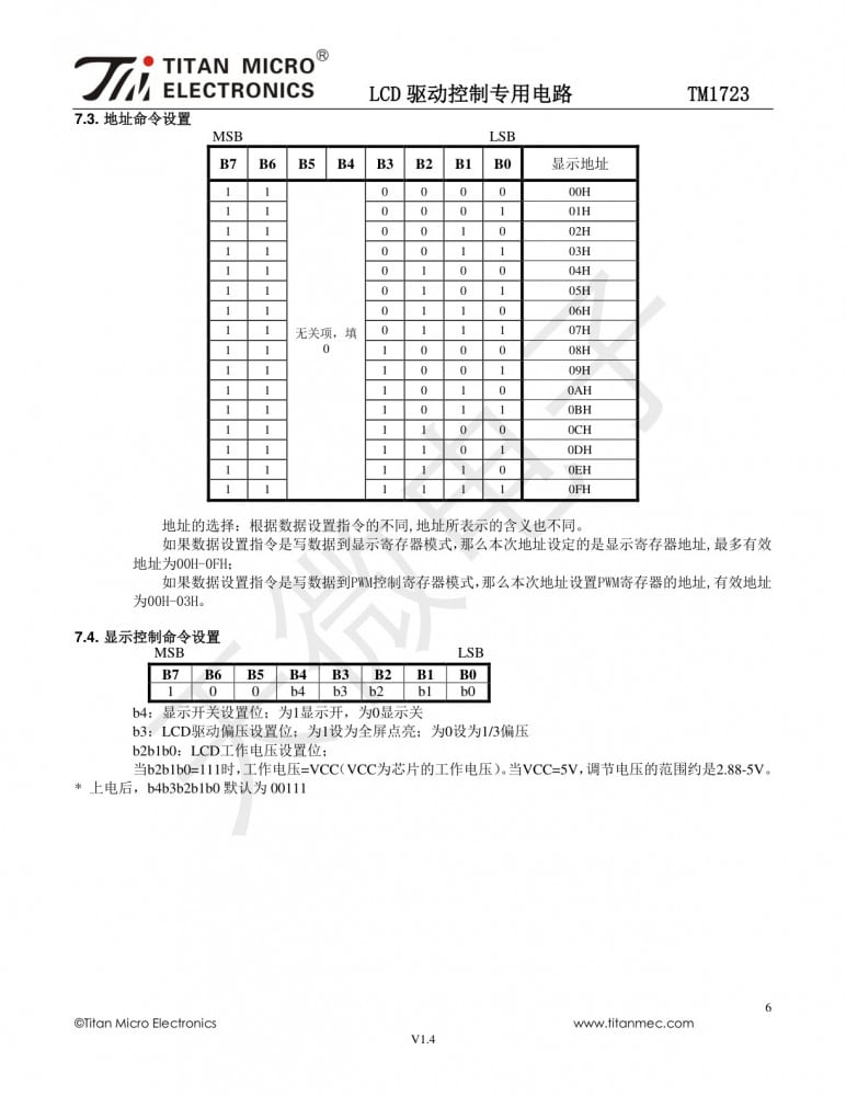 TM1723 datasheet page 6