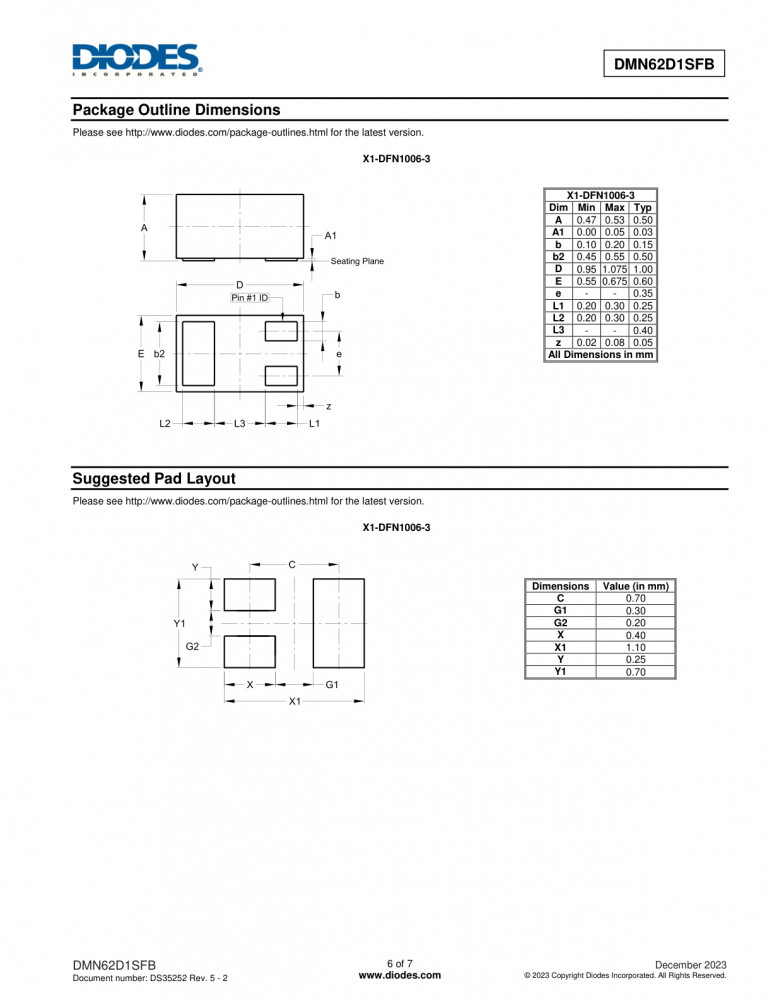 DMN62D1SFB-7B datasheet page 6