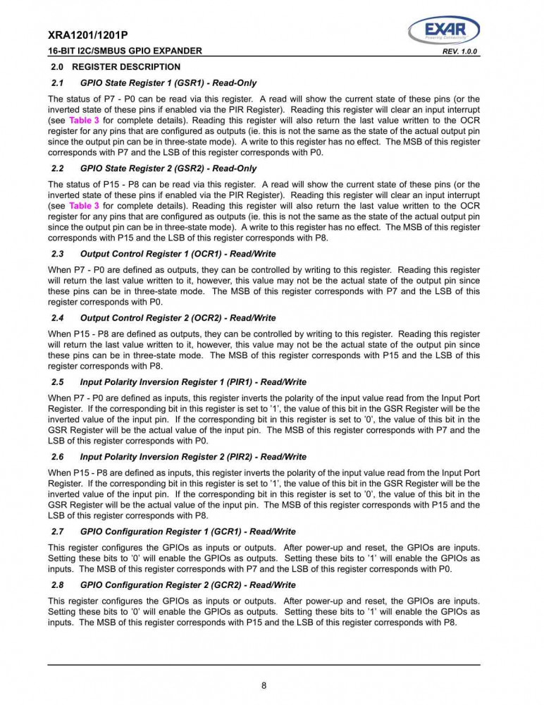 XRA1201PIL24-F datasheet page 8