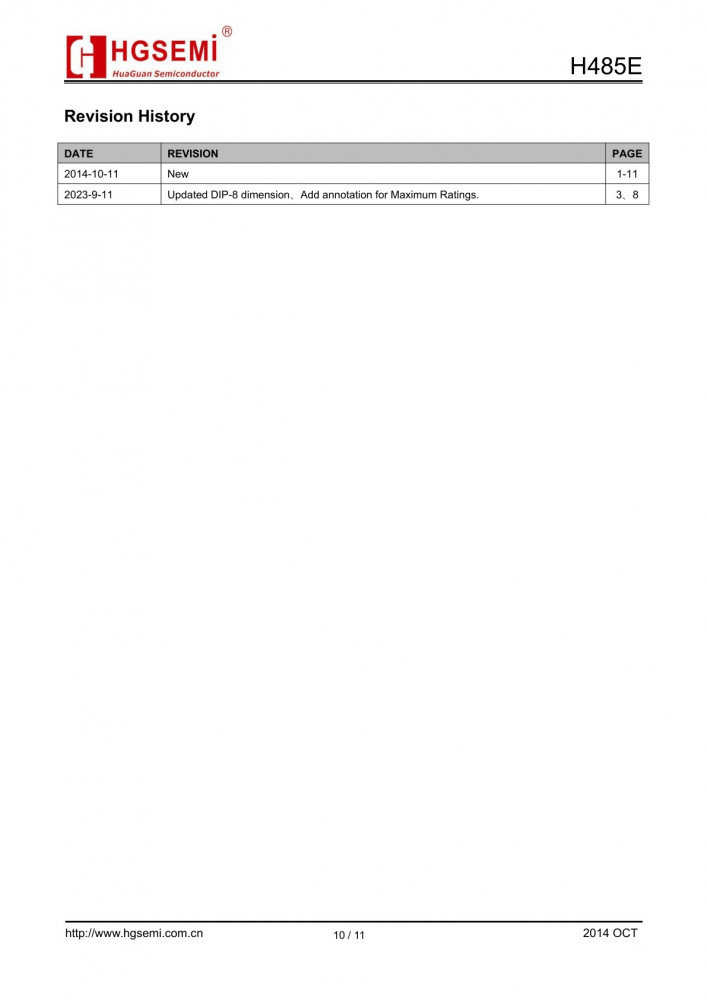 H485E datasheet page 10
