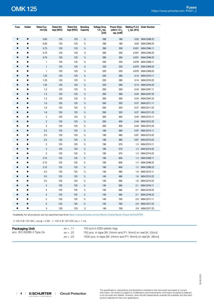 SCHURTER 3404.2312.23 datasheet page 4