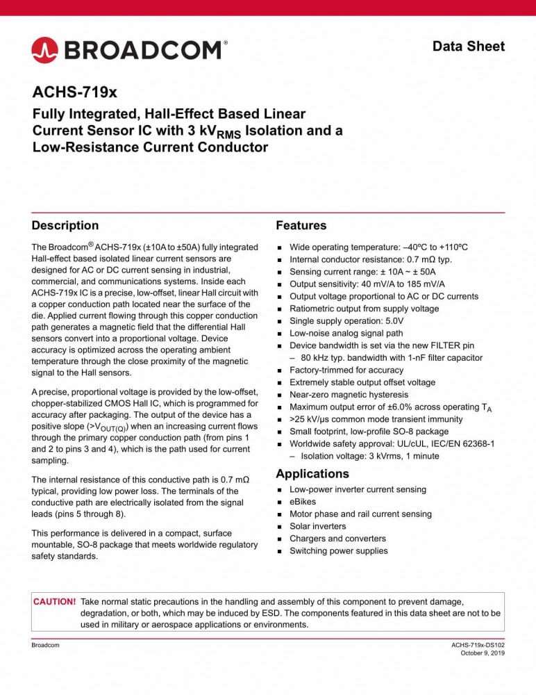 ACHS-719x datasheet page 1