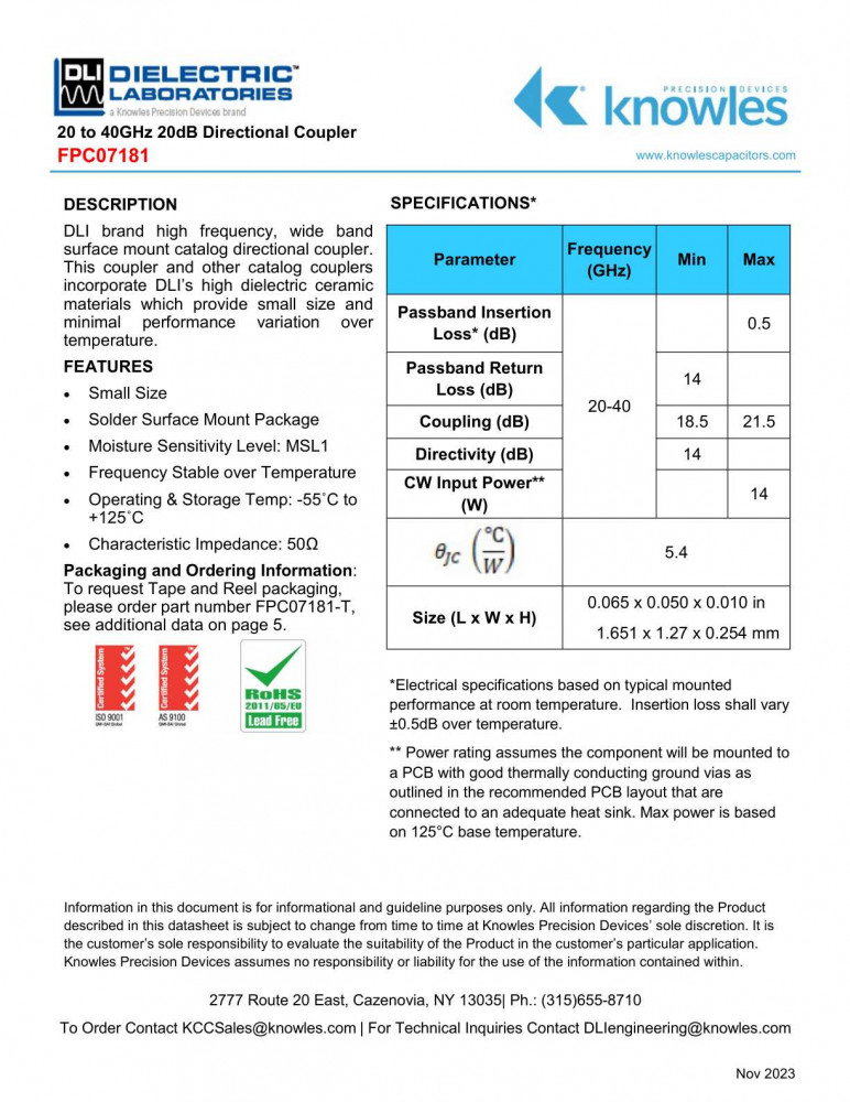 FPC07181 datasheet page 1