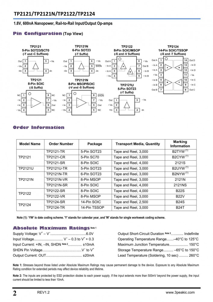 TP2121-TR datasheet page 2
