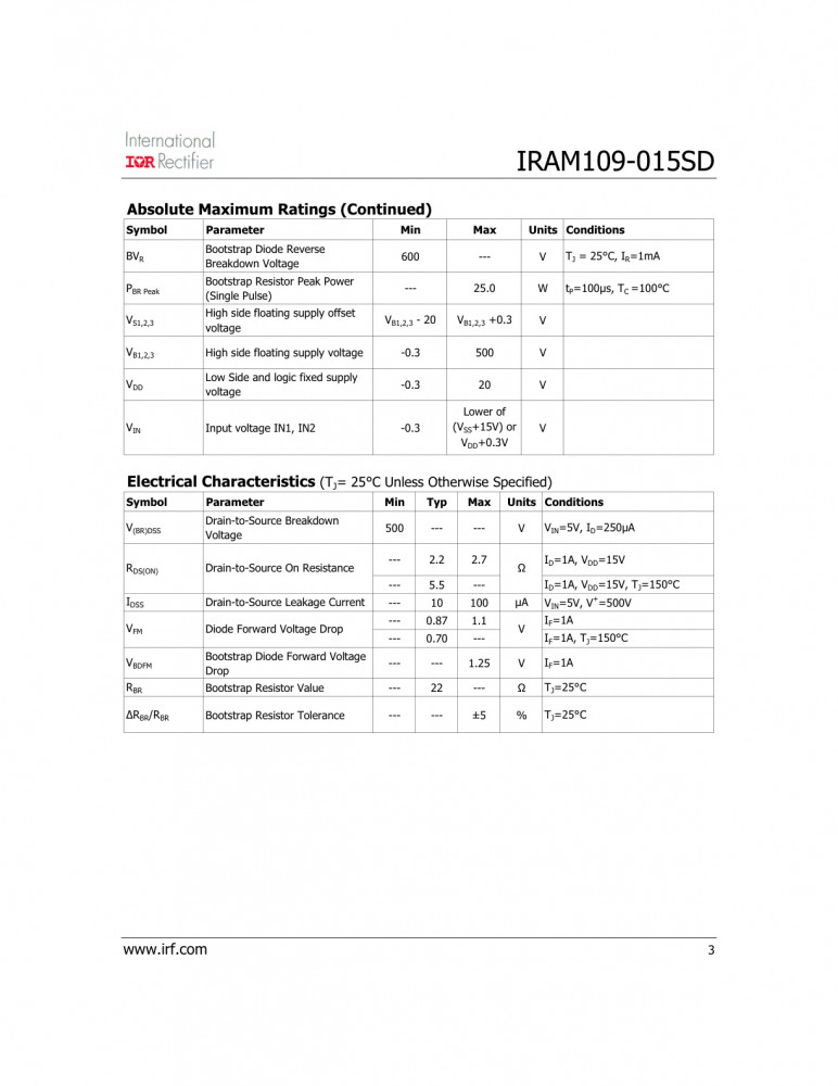IRAM109-015SD technical document page 3