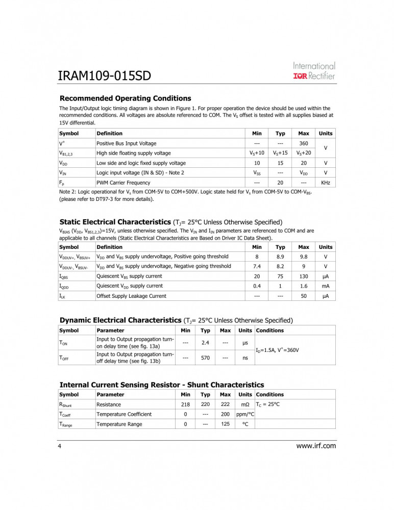 IRAM109-015SD technical document page 4