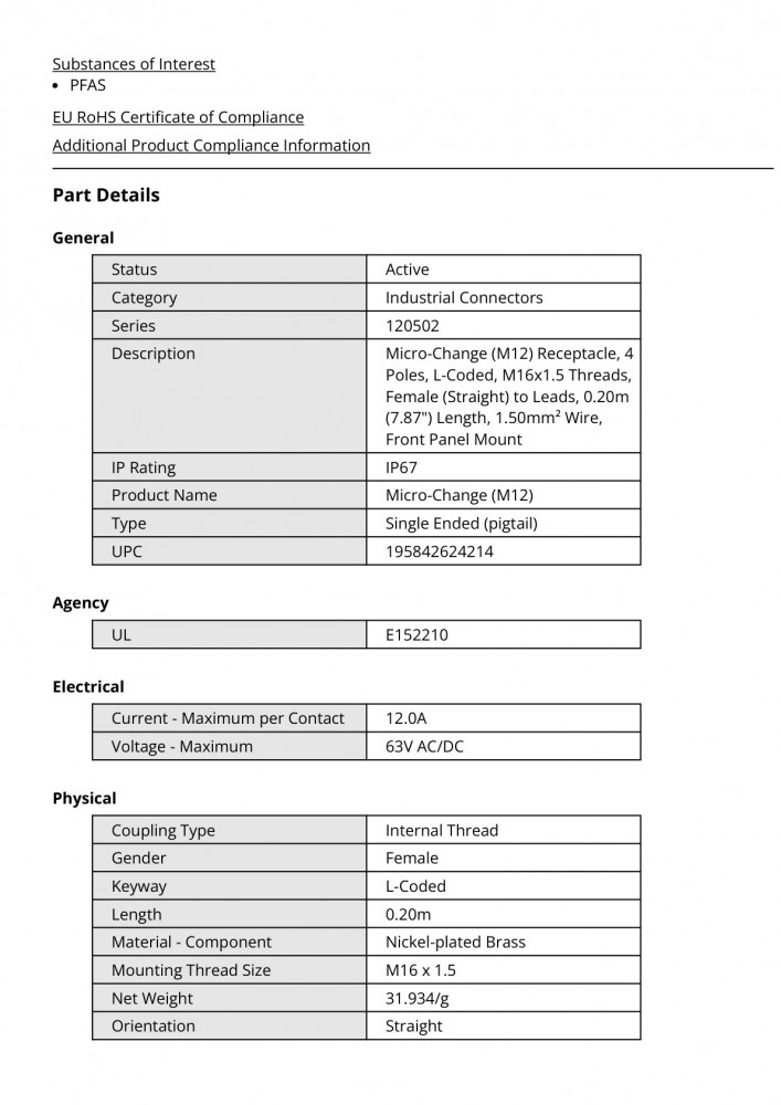 MOLEX product drawing page 2