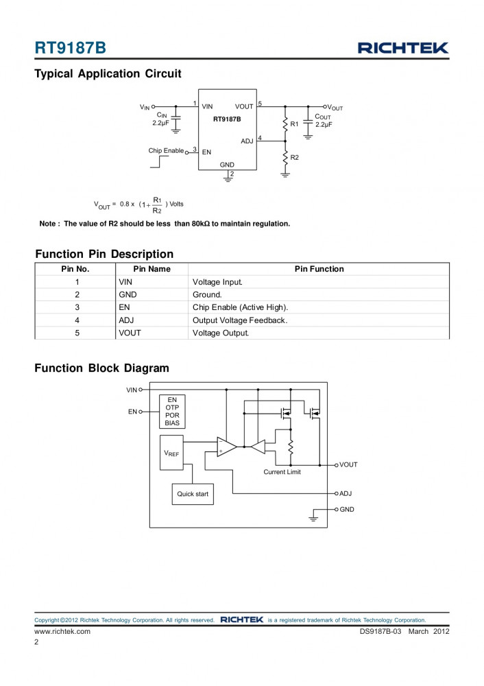 RT9187BGB datasheet page 2