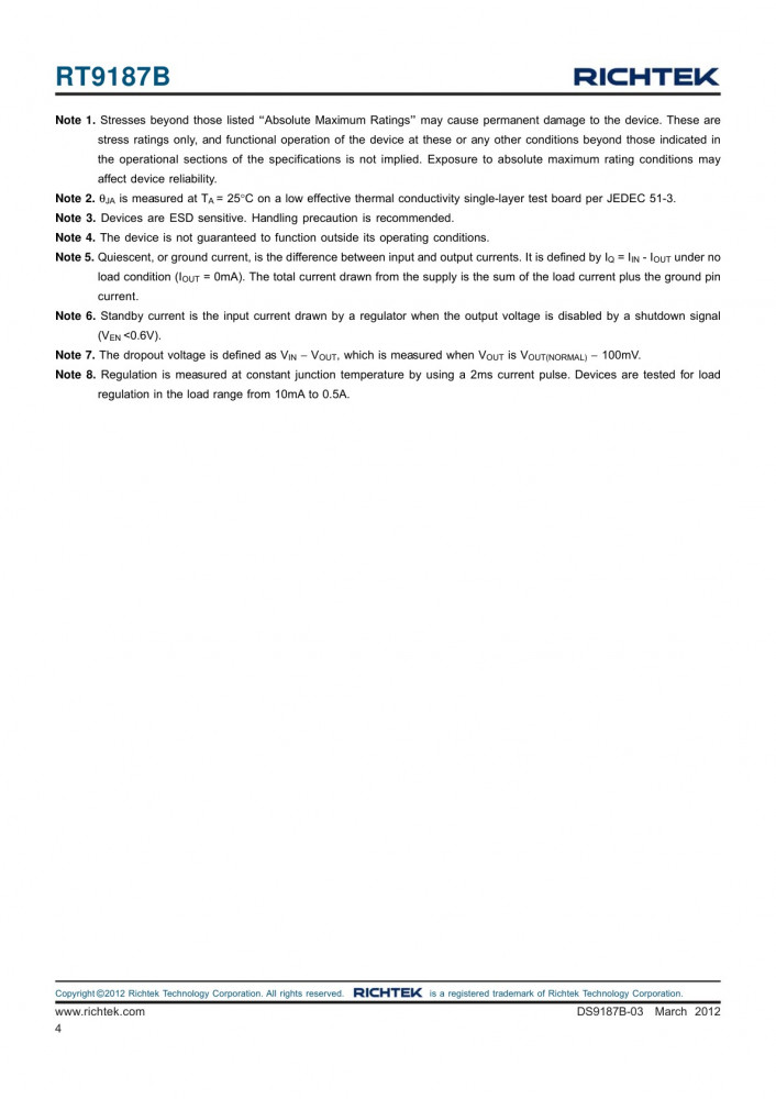 RT9187BGB datasheet page 4