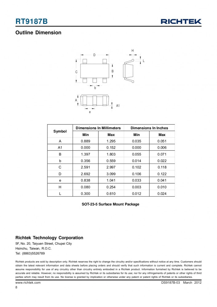 RT9187BGB datasheet page 8