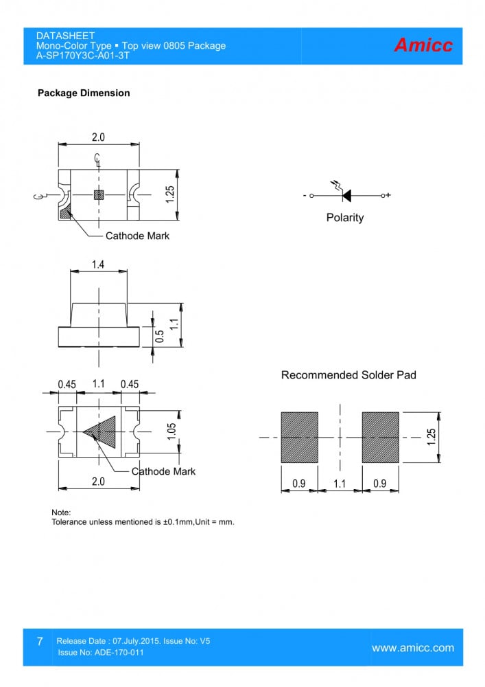 A-SP170Y3C-A01-3T datasheet page 7