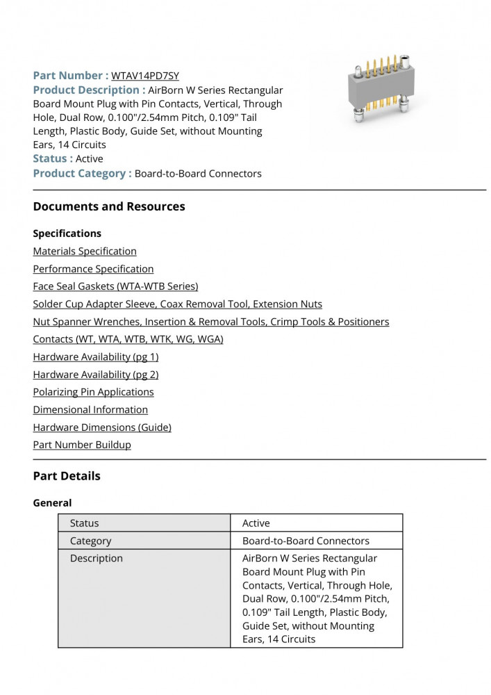 WTAV14PD7SY technical document image 1