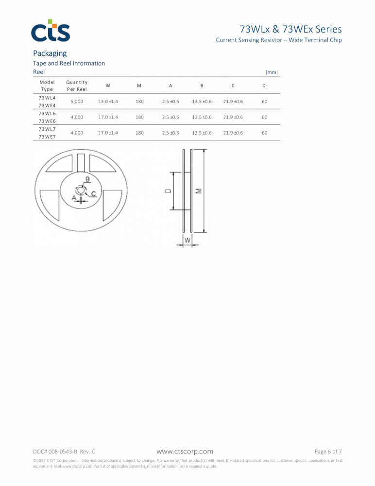 CTS 73WE7 series datasheet page 6