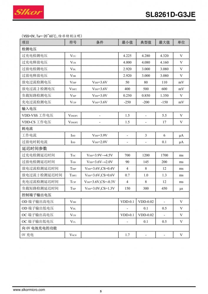 SL8261D-G3JE datasheet page 5