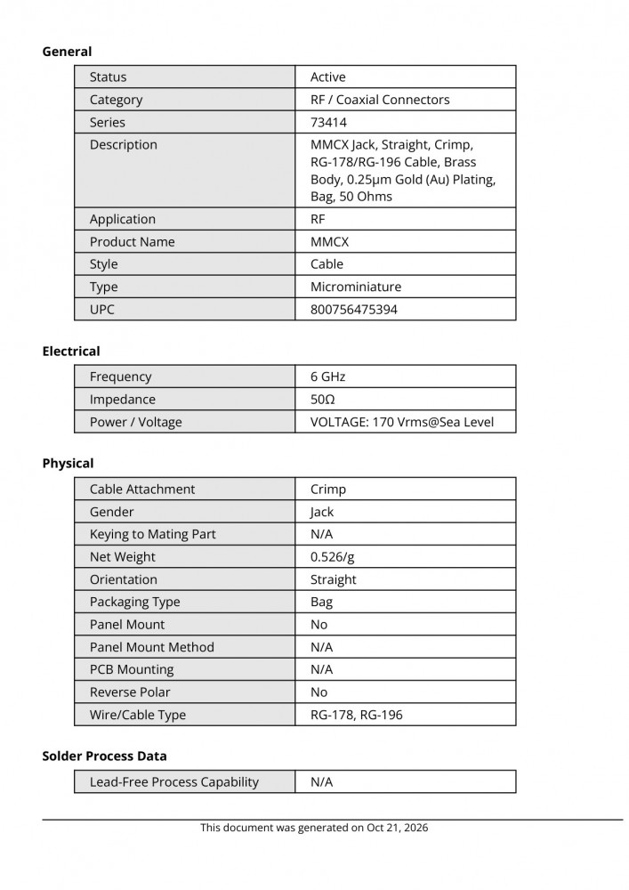 MOLEX 734153210 technical document page 2