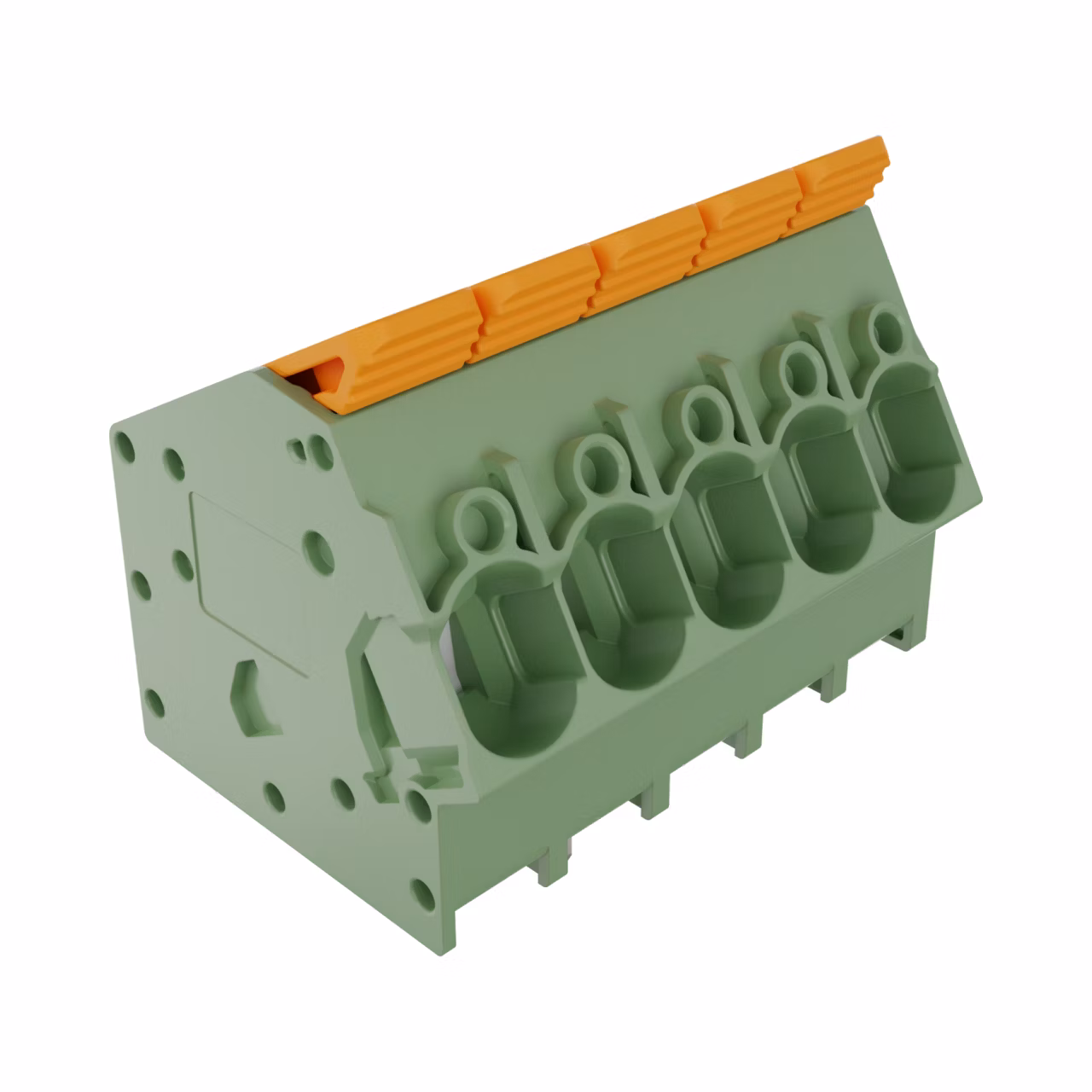 7.50mm Pitch Lever Activated Fixed Mount PCB Terminal Block, 35° Wire Entry, Left Rear Terminal, 5 Circuits for sale