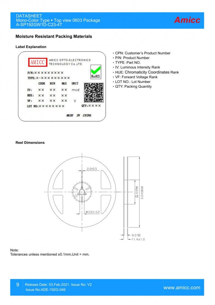 A-SP192GW1D-C23-4T datasheet page 9
