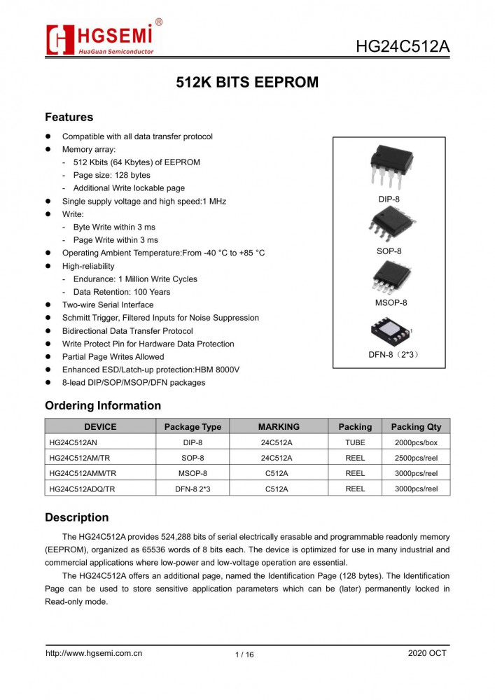 HG24C512AN datasheet page 1