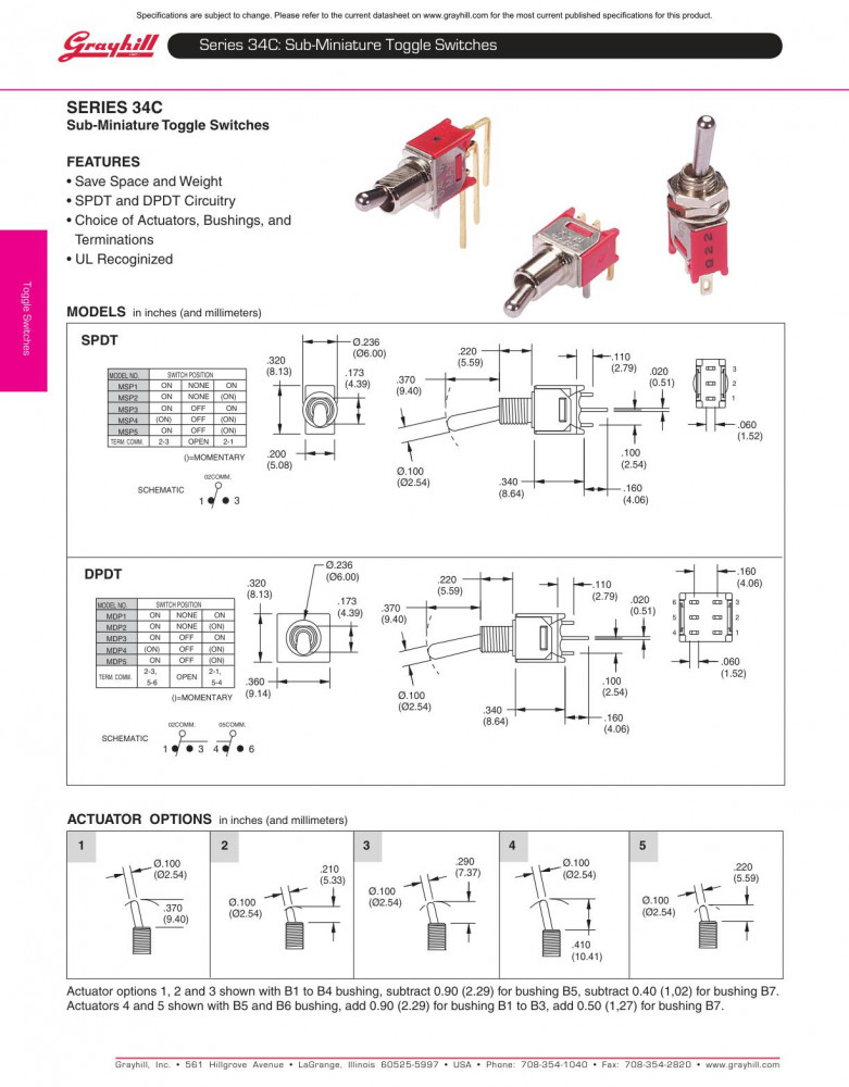 Grayhill Series 34C technical document page 1