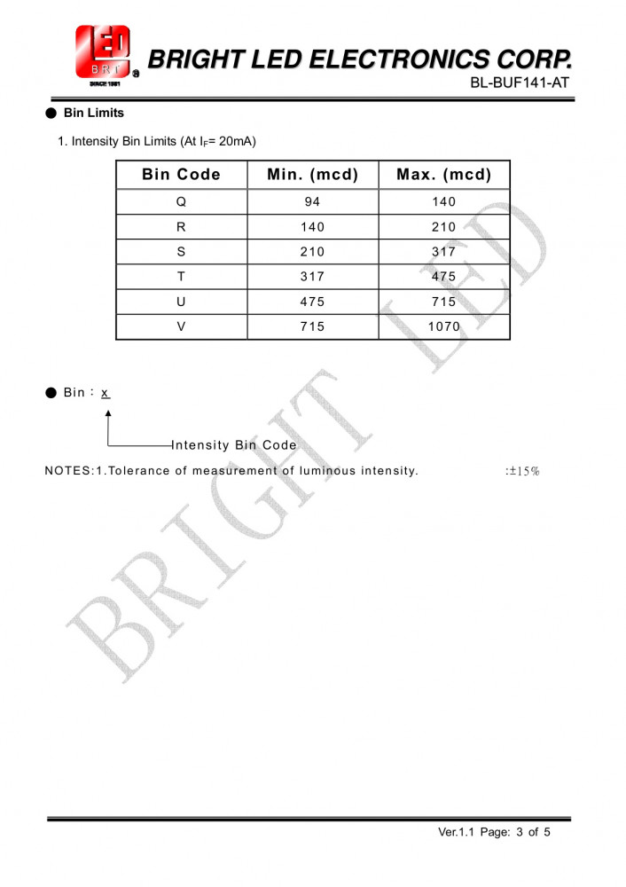 BL-BUF141-AT datasheet page 3