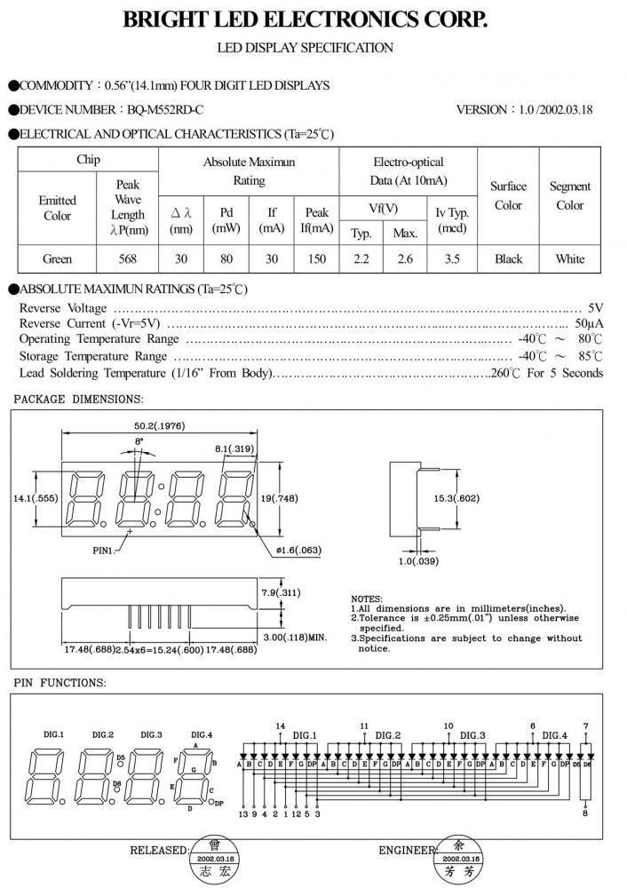 BQ-M552RD-C datasheet page 1