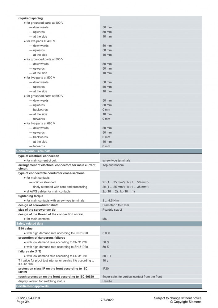 SIEMENS 3RV23324JC10 datasheet page 3