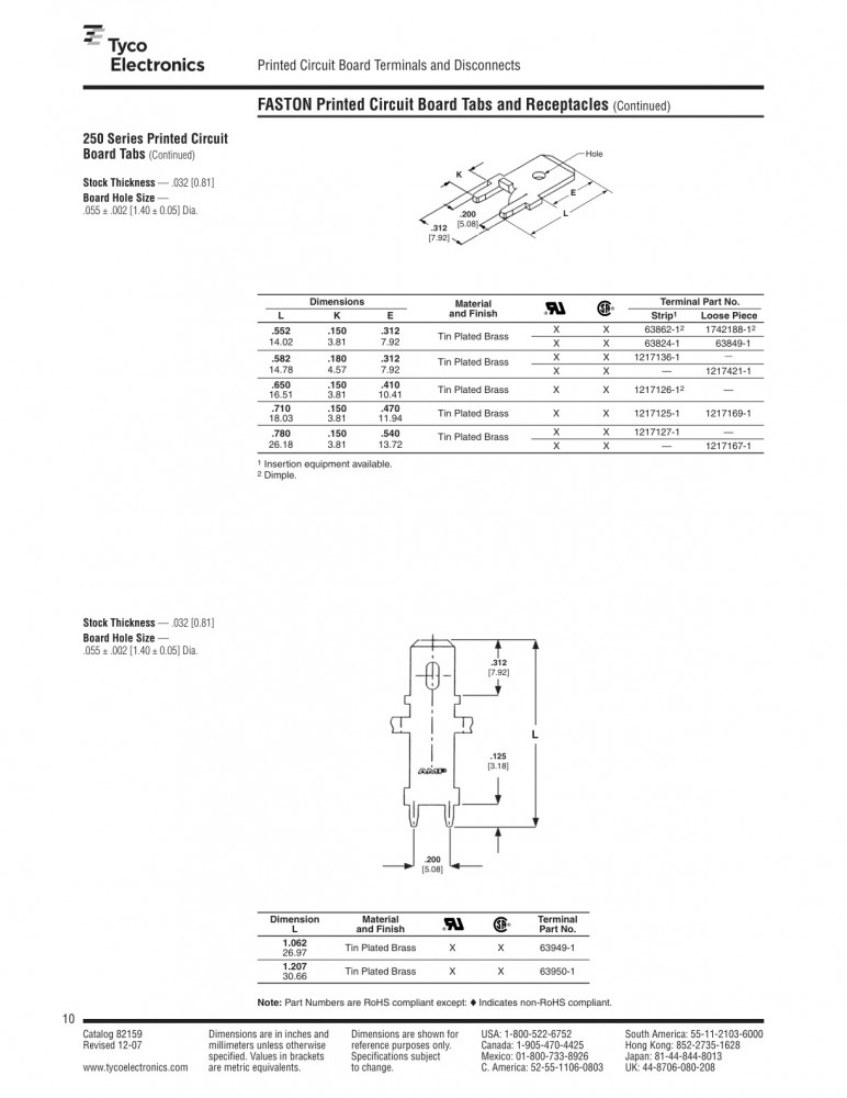 TE Connectivity PCB terminals catalog page 10