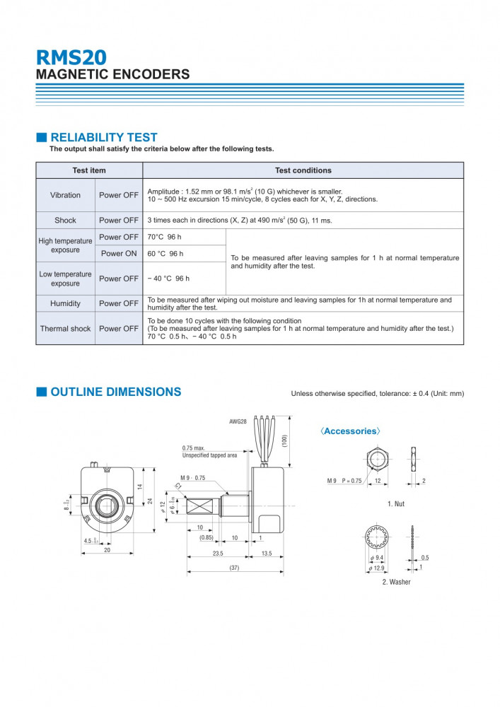 RMS20 series technical document, page 2