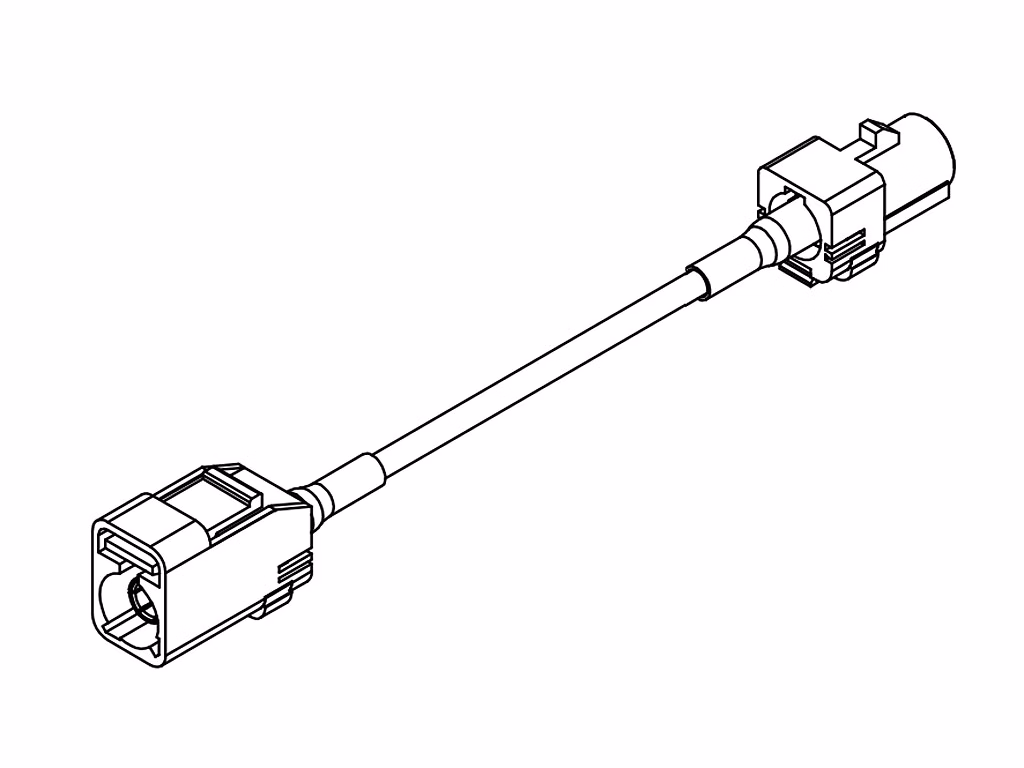 MMCX Right-Angle Plug to FAKRA SMB Jack Code Z Water Blue on RG-174 Cable, 152.40mm Length, 50 Ohms