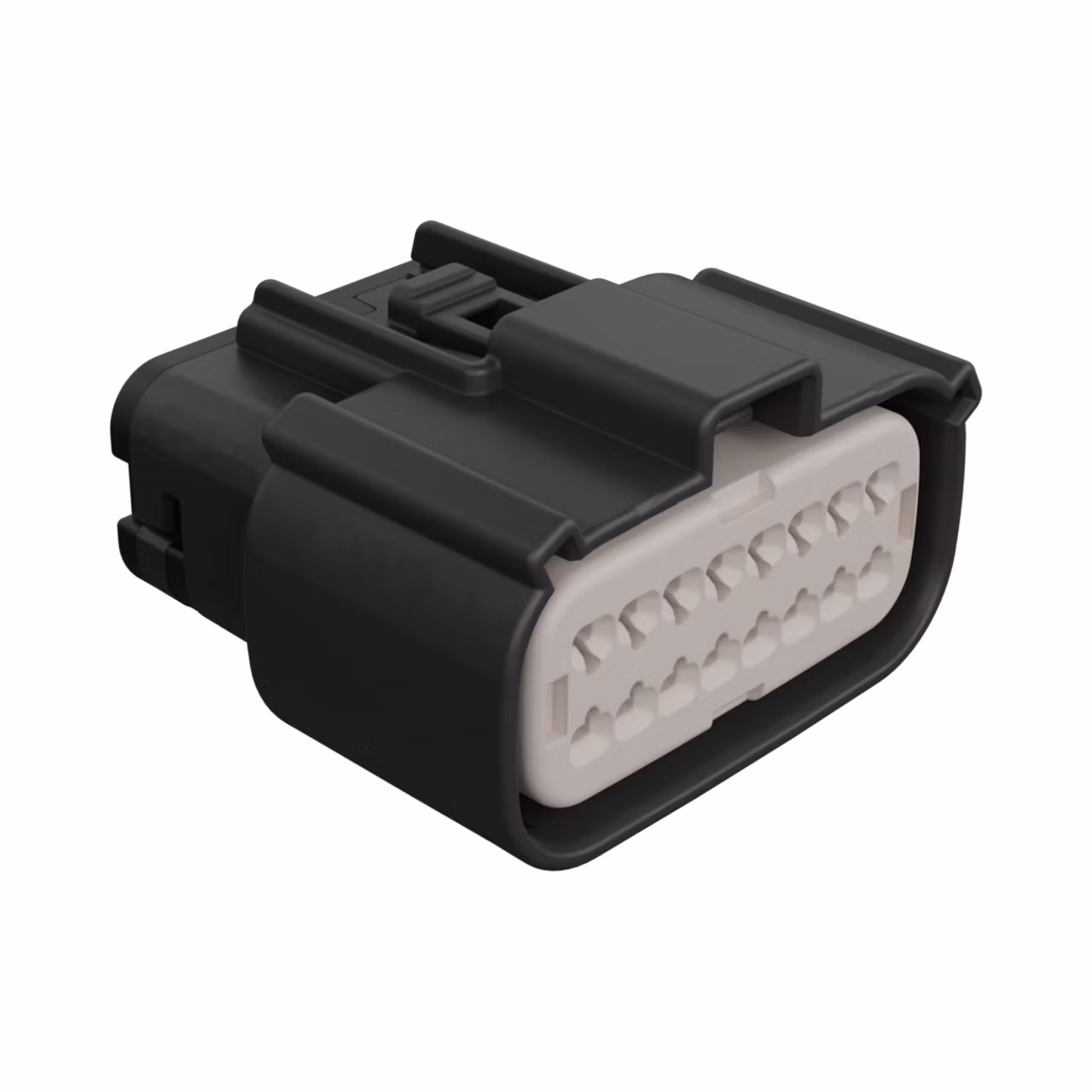 MX150 Mat-Sealed Female Connector Assembly, Dual Row, 16 Circuits, Keying Option C, without Connector Position Assurance, Dark Gray for sale