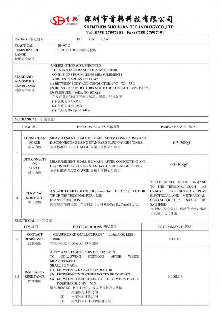 PJ-320D technical document page 3