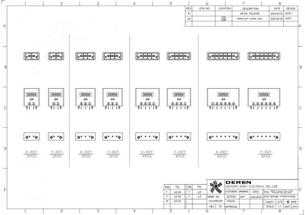 DEREN 5606BG series technical document page 2
