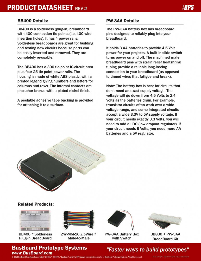 KIT-BB400+PW3 product documentation image, page 2