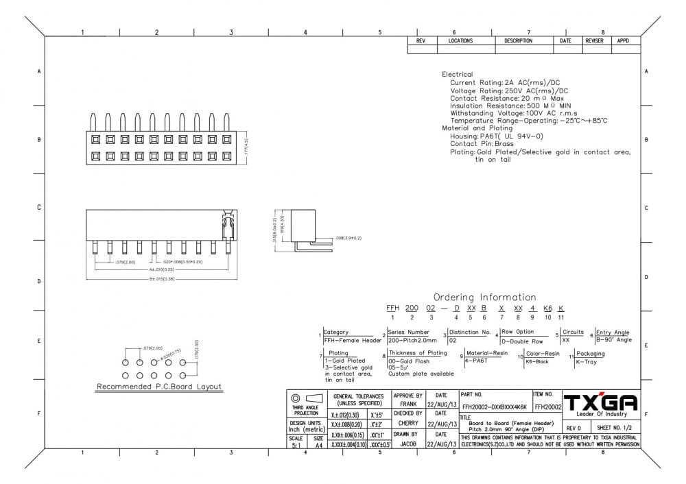 TXGA FFH20002 technical drawing page 3