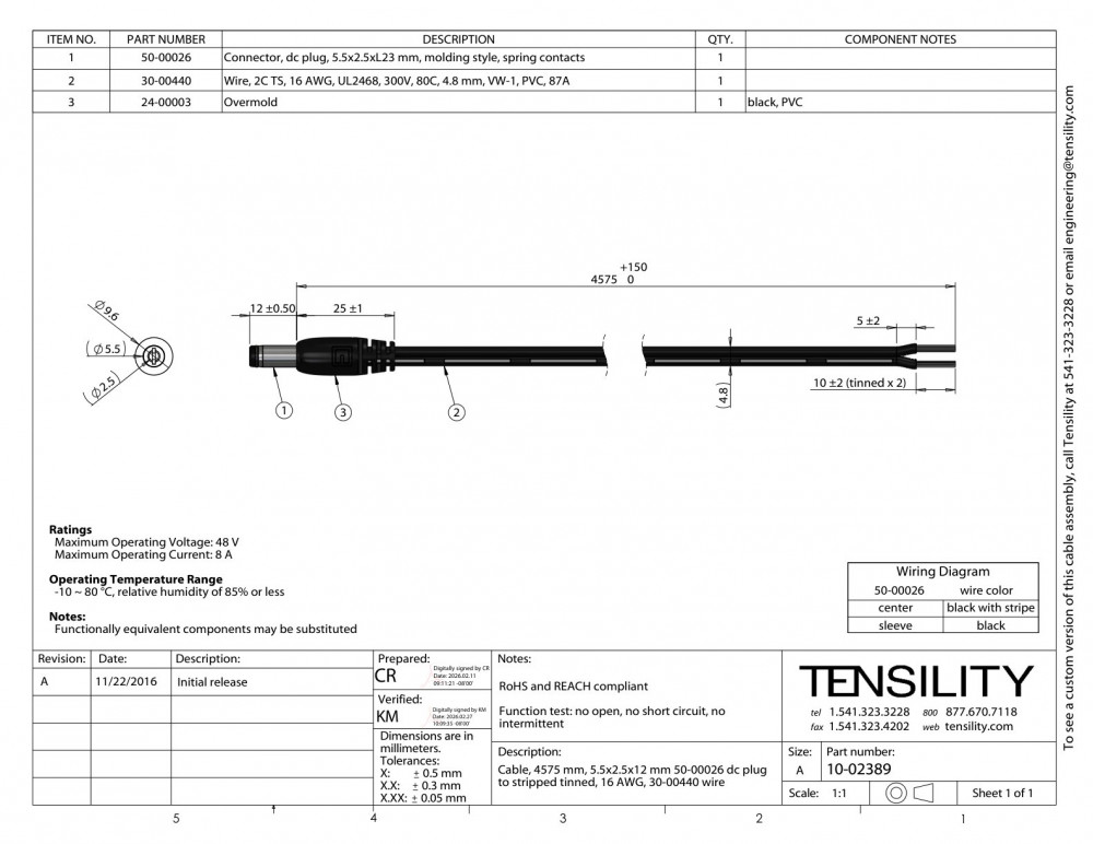 Tensility International 10-02389 product drawing